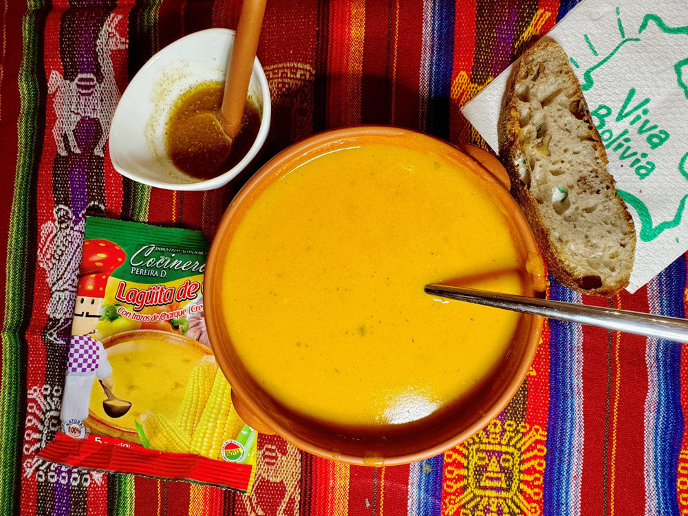 Lagüita de Choclo Corn Cream Soup with Charque | Bolivianita.de