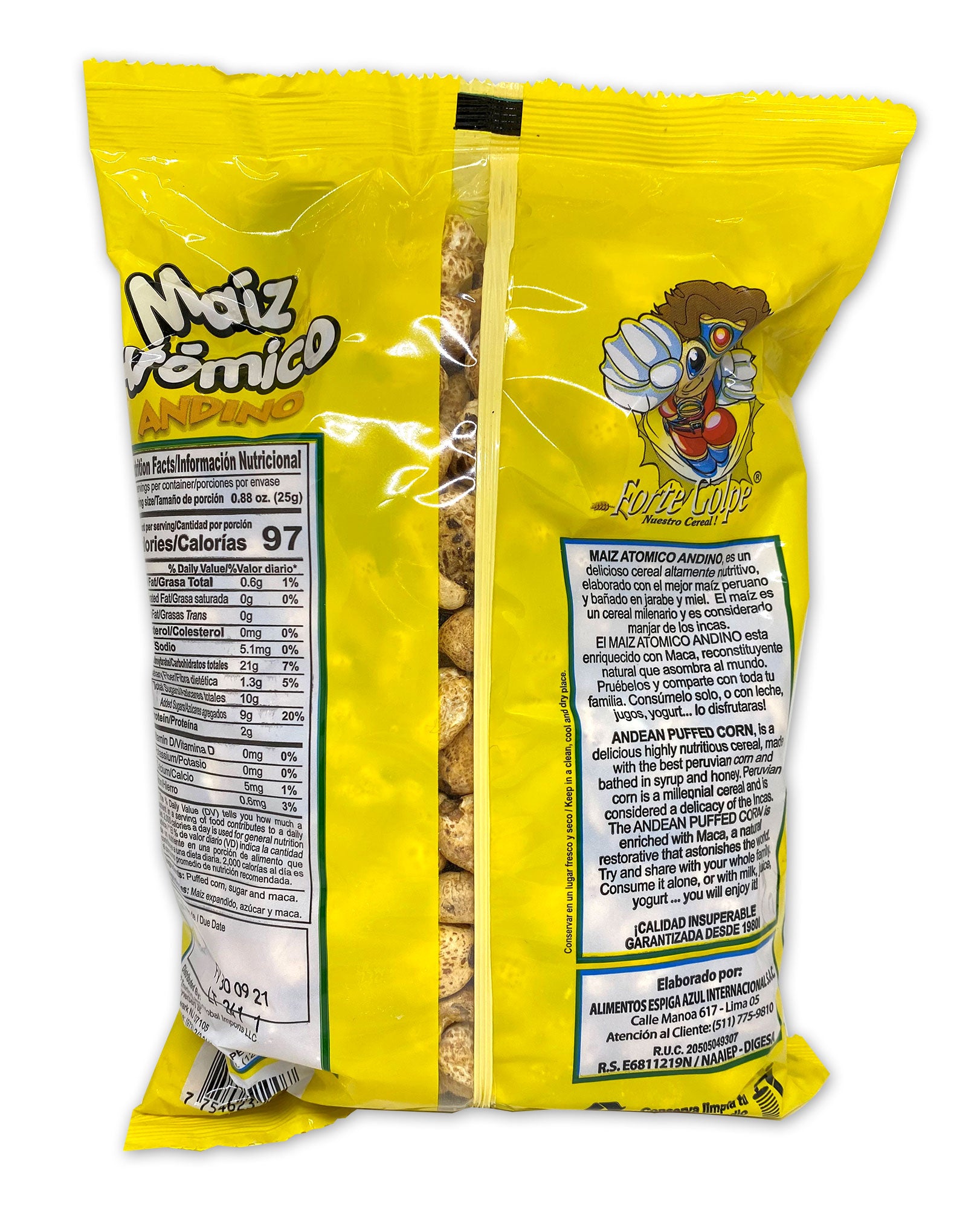 Atomic Corn with Maca - puffed corn (125 g) | Bolivianita.de