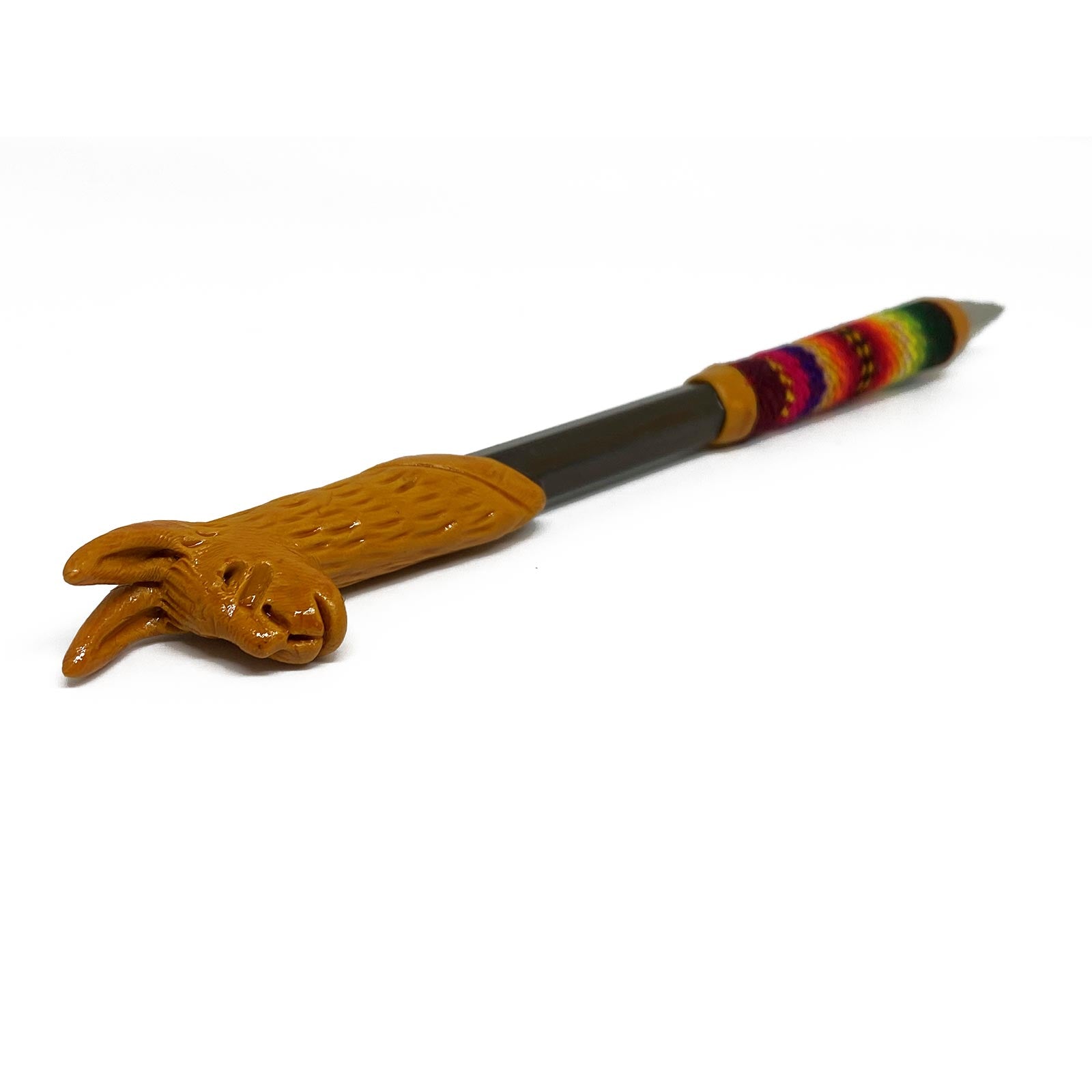Llama ballpoint pen with Awayu pattern and llama head | Bolivianita.de